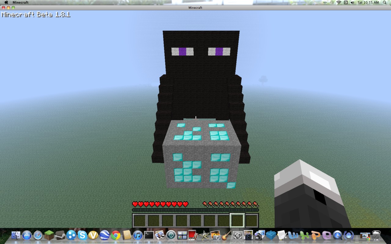 Giant 3D Enderman Holding Diamond Ore Minecraft Map